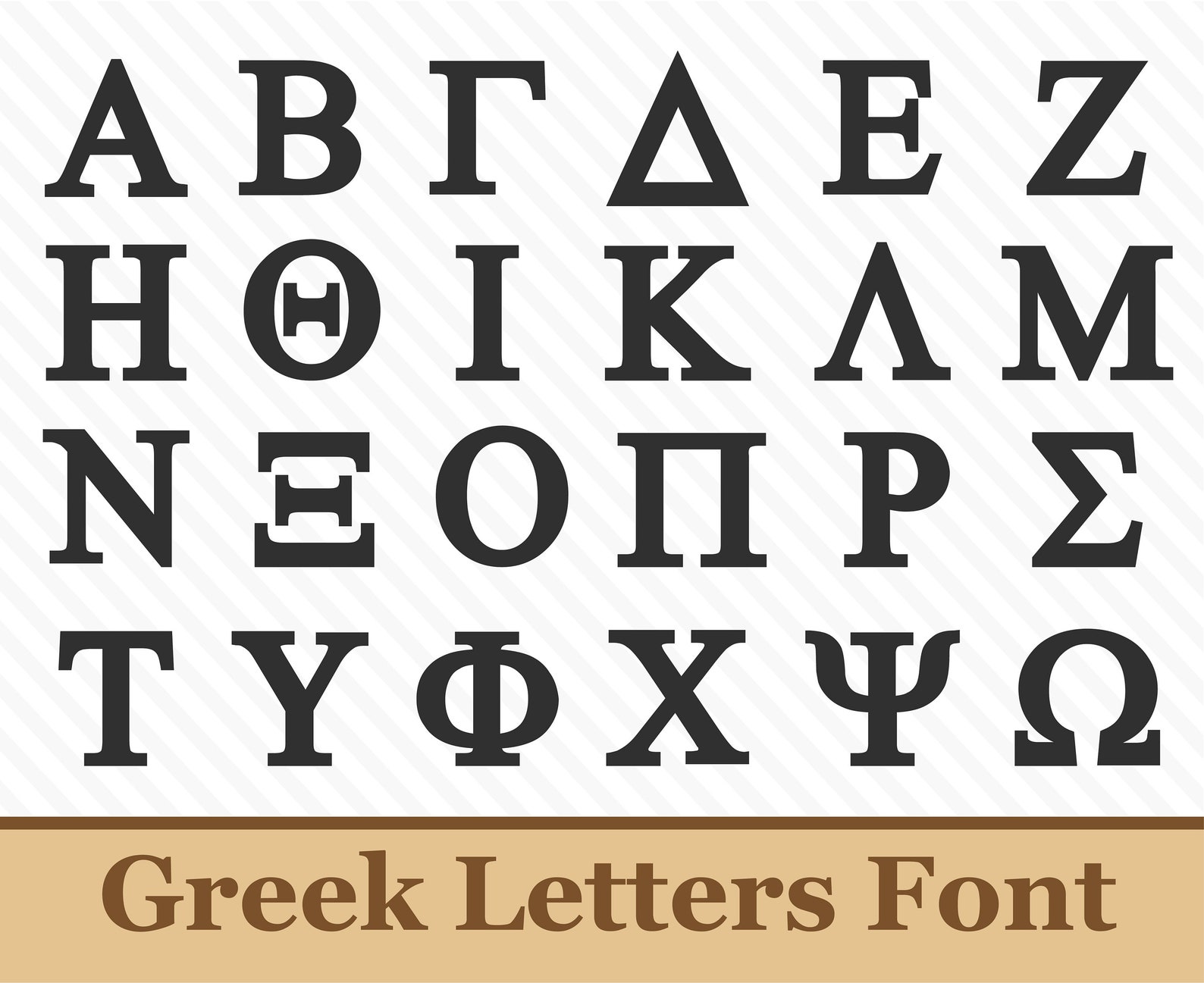 Greek Letters Font Greek Font Greek Alphabet Font Greek Style Font ...