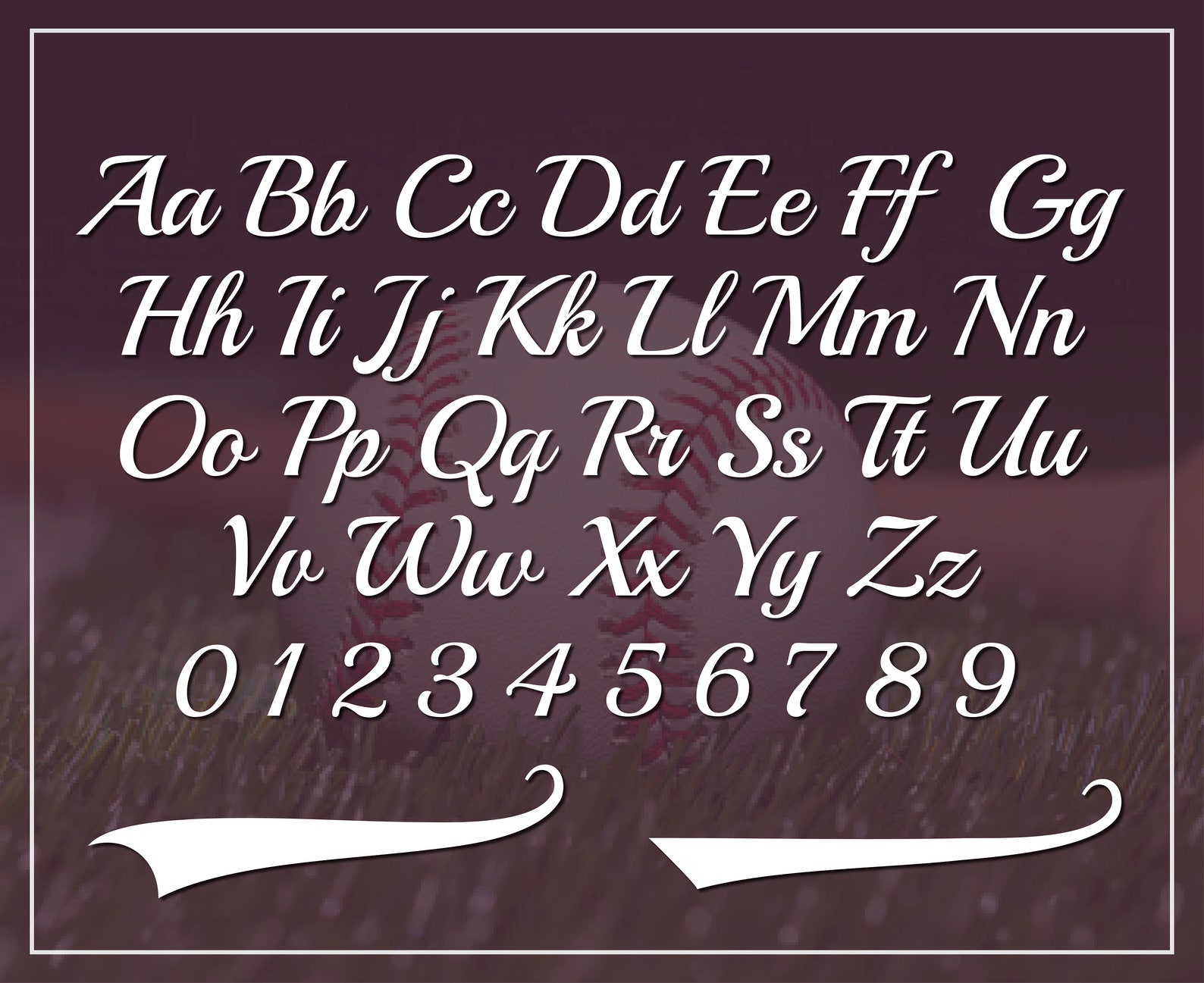 Baseball Font With Tails Baseball Font Letters Baseball Script Font ...