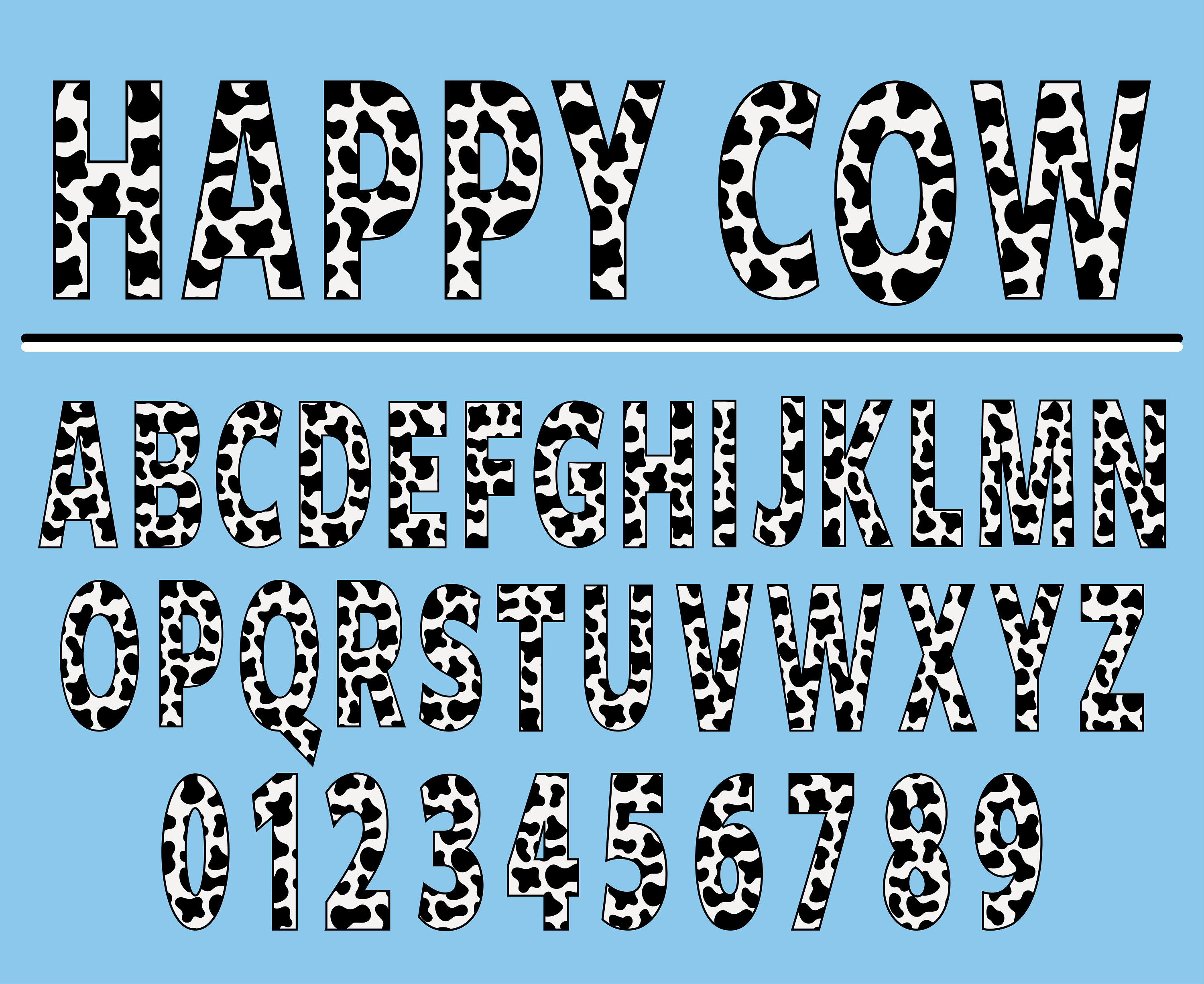 Сow Font Farm Font Cow Print Font Cattle Font Happy Cow Font Cow ...