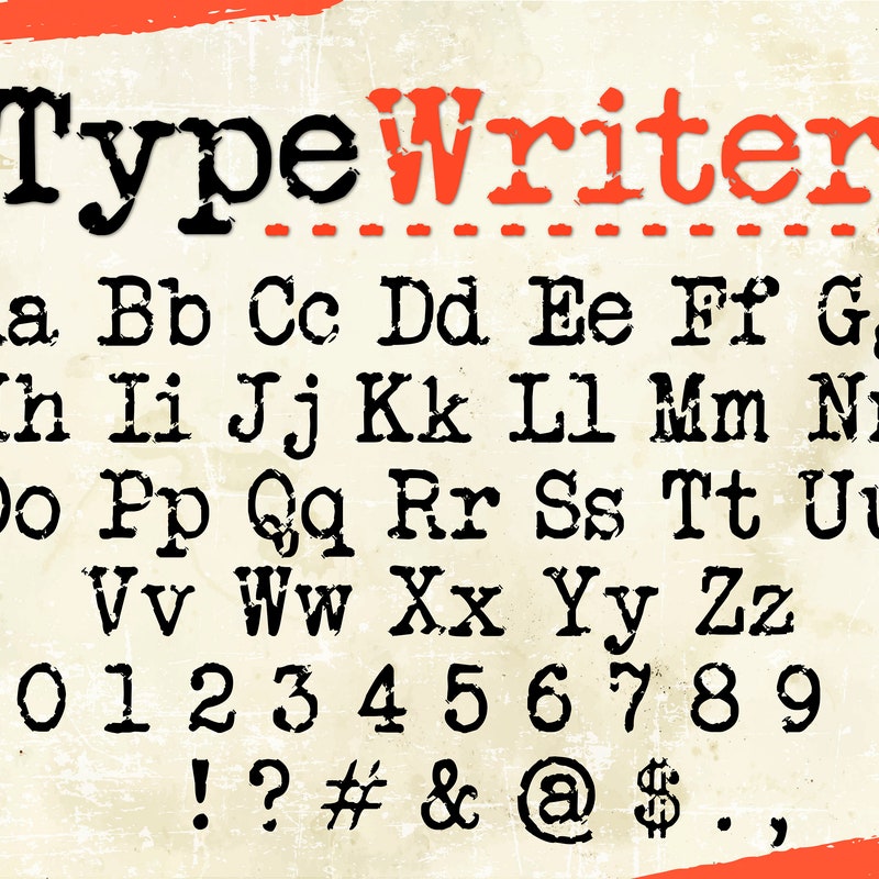 Typewriter Embroidery Font - Etsy