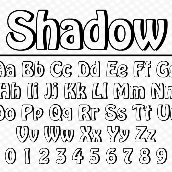 Bubble Letters With Shadows - Etsy