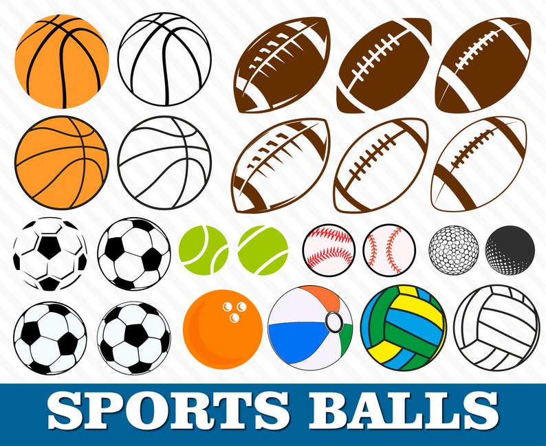 Soccer Ball Svg Foot Ball Svg Basket Ball Svg Tennis Ball Svg Golf Ball ...