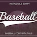 Baseball Font With Tails Baseball Font Letters Baseball Script Font ...