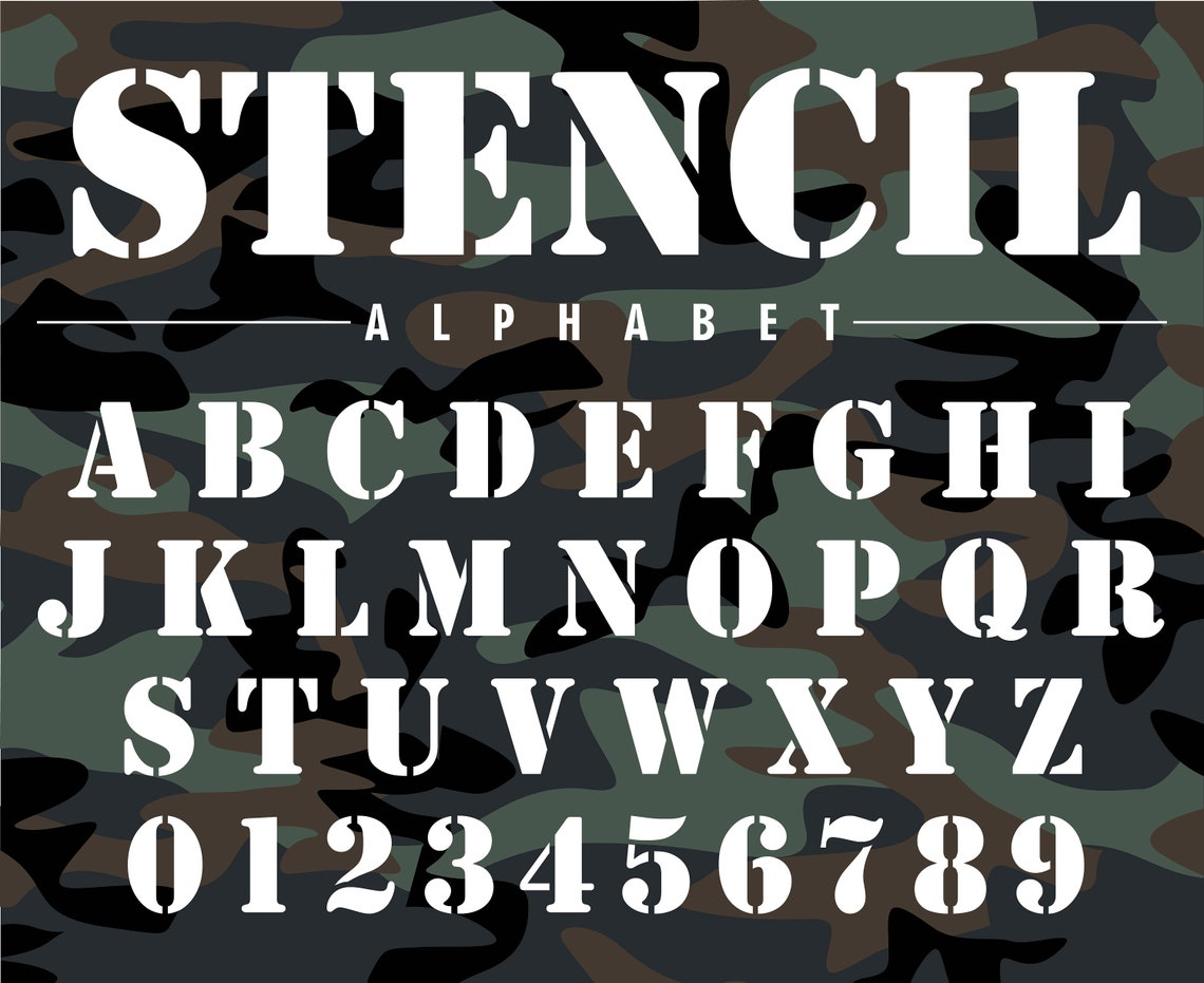 Stencil Font Army Font Military Font Military Stencil Font Army Stencil ...