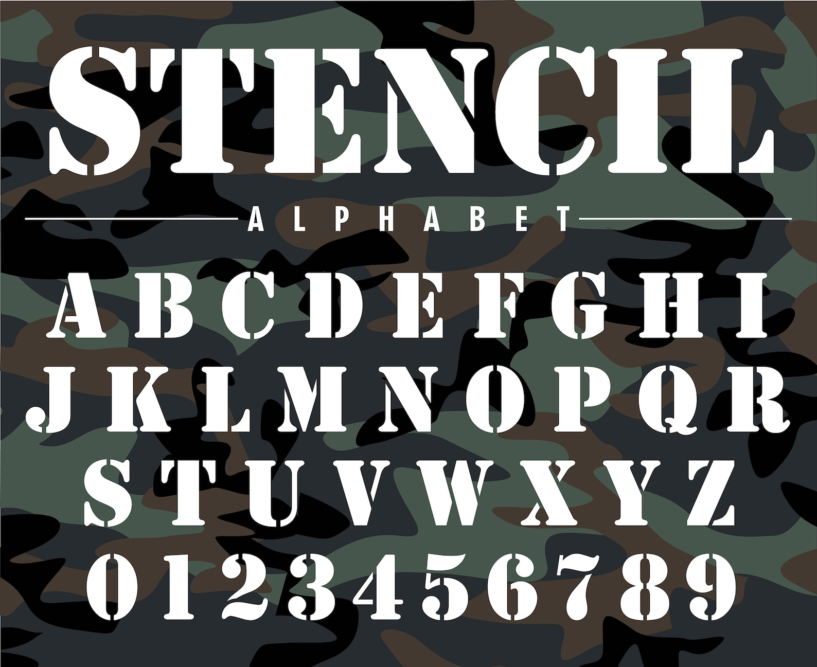 Stencil Font Army Font Military Font Military Stencil Font Army Stencil ...