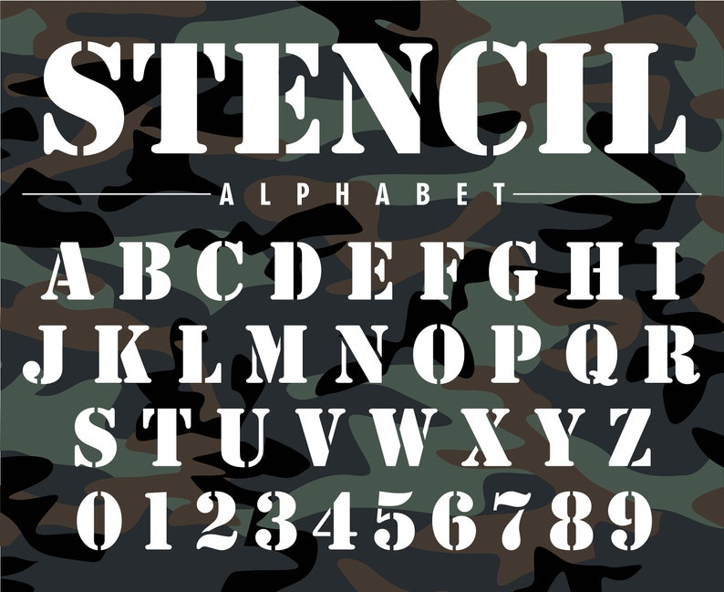 Stencil Font Army Font Military Font Military Stencil Font Army Stencil ...