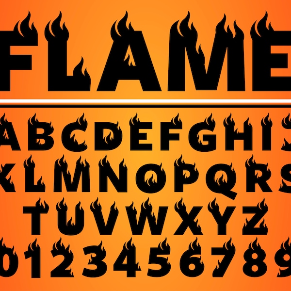 Fire Font Svg - Etsy