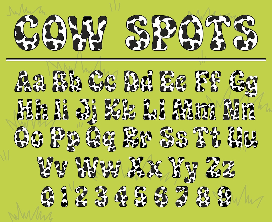 Сow Font Farm Font Cow Print Font Cattle Font Happy Cow Font Cow ...