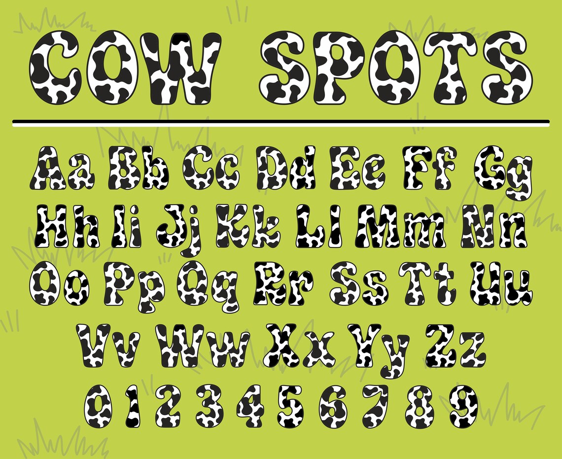 Сow Font Farm Font Cow Print Font Cattle Font Happy Cow Font - Etsy Canada