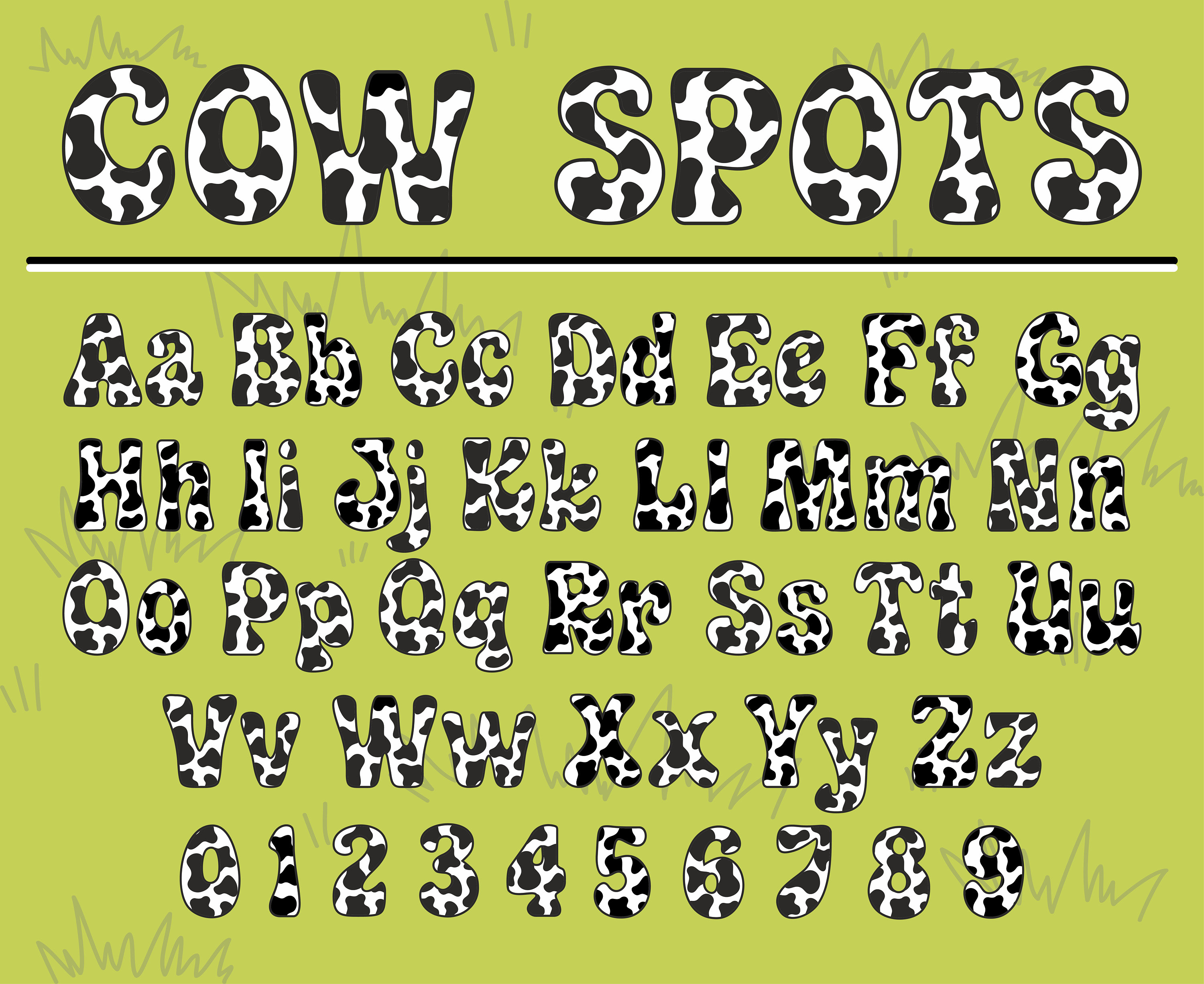 Сow Font Farm Font Cow Print Font Cattle Font Happy Cow Font - Etsy Canada
