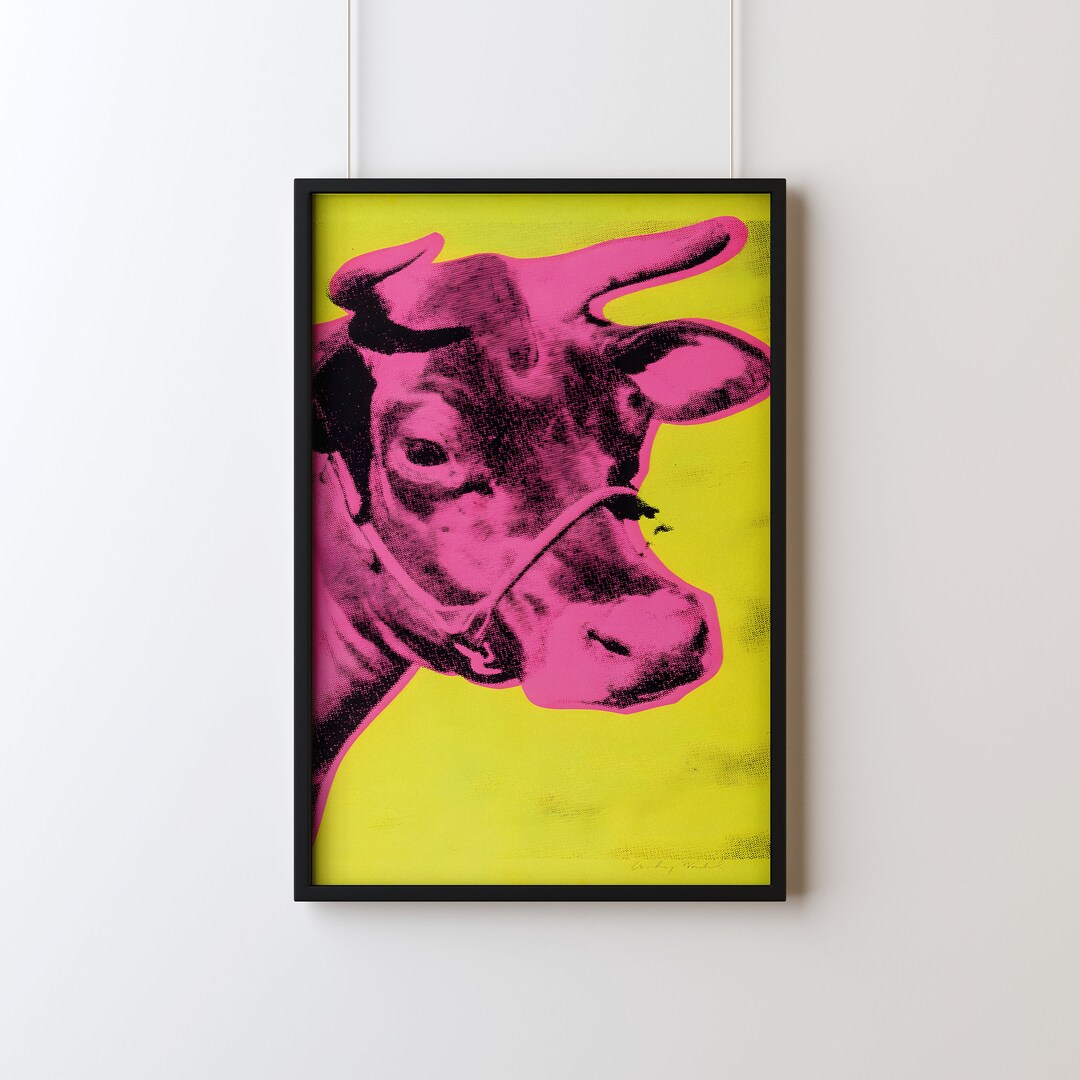 Andy Warhol Cow, Andy Warhol Poster | Wall Art, Pink Cow Art, Pop Art ...