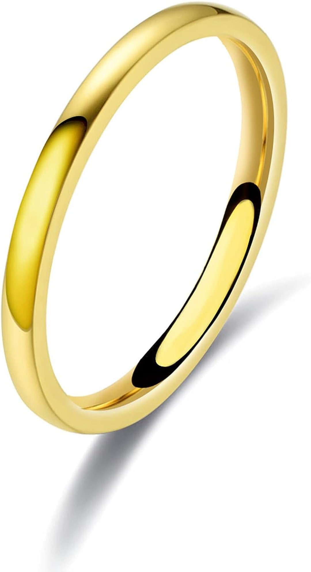 Plain Gold Wedding Band, Solid Gold Band, Stacking Plain Band, Delicate ...