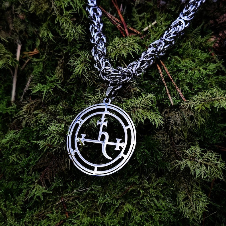 Lilith Sigil Byzantine Chain Stainless Steel Occult Satanic Wicca Pagan ...