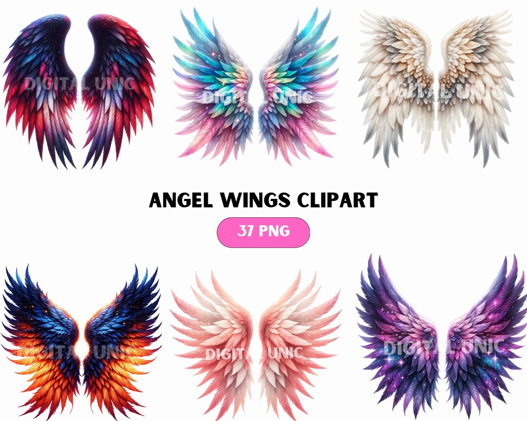 37 Angel Wings Clipart, Angel Wings PNG, Halo Clipart, Heaven Clipart, White Wings PNG, Fairy ...