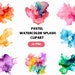 22 Pastel Watercolor Alcohol Ink Splash Clipart PNG, Colorful Color ...