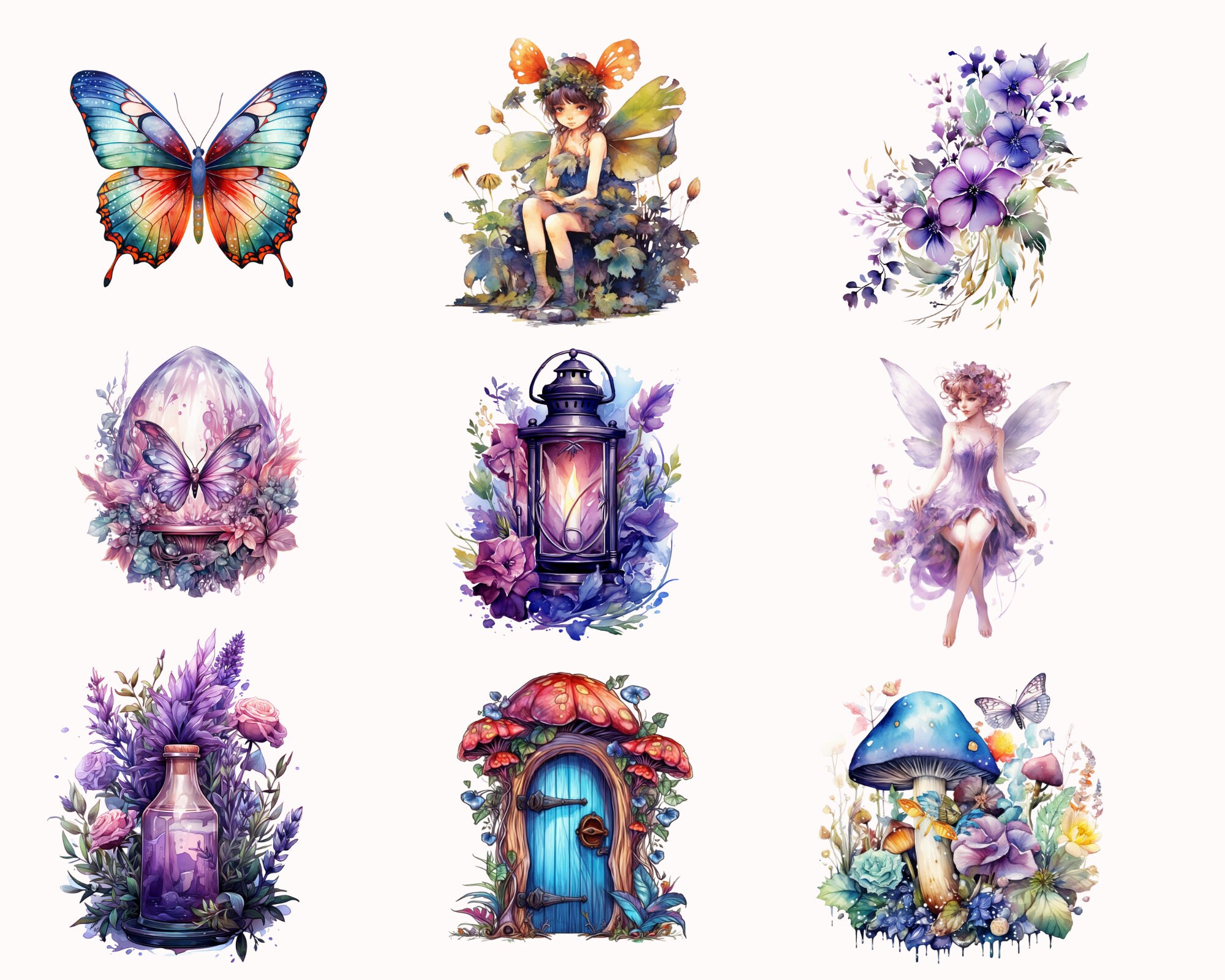 26 PNG Watercolor Fairy Clipart, Floral Little Fairies Fairyland Clip ...