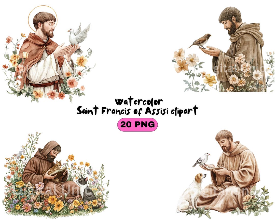 20 Saint Francis of Assisi Clipart PNG, Saint Art, Saint Png ...