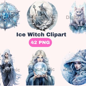 42 PNG Watercolor Ice Witch Clipart, Witch Clip Art Png, Magic Clip Art ...