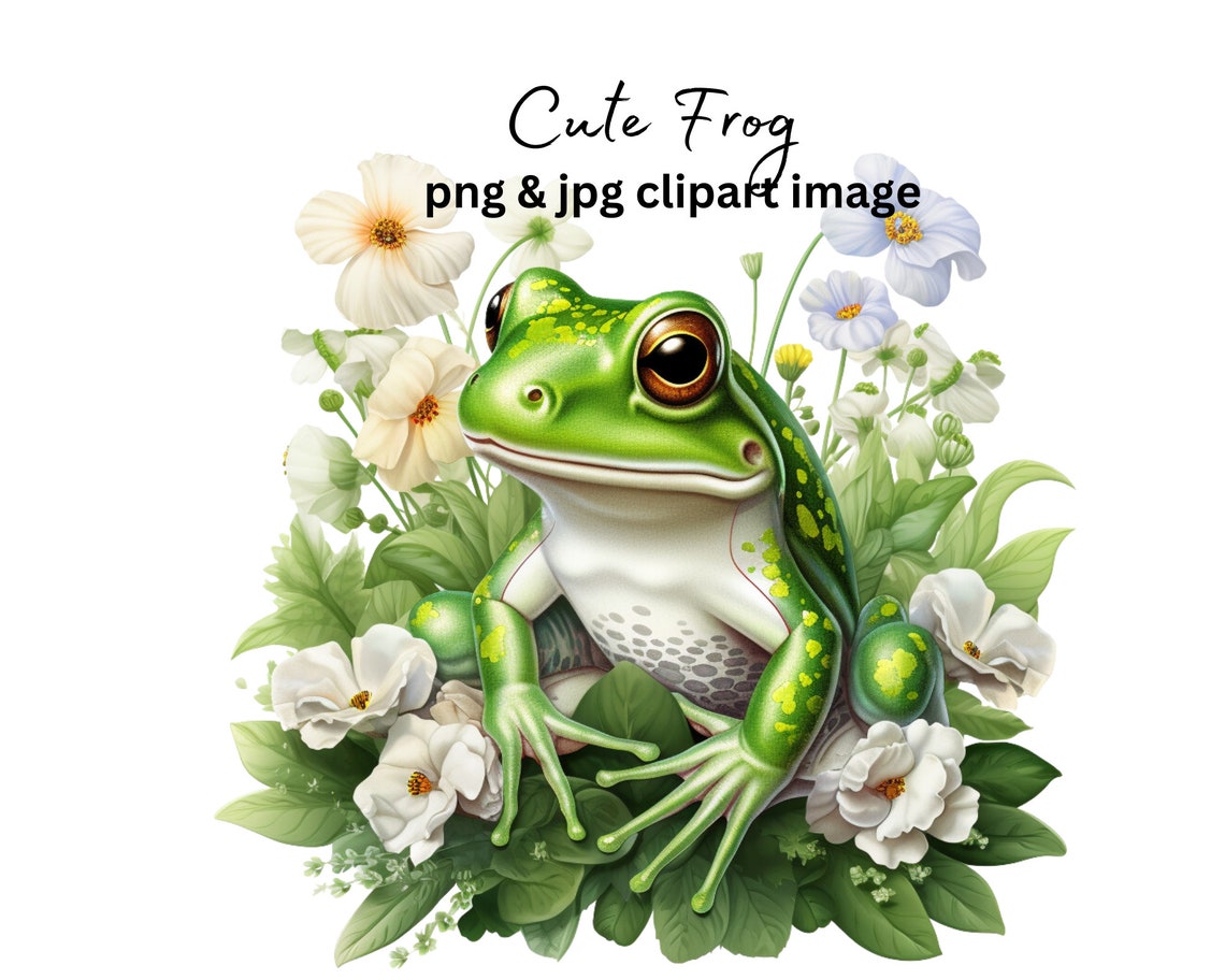 Frog, Cute Frog Clipart, Sublimation File for T-shirts, Frog Png ...
