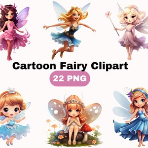 22 PNG Cute Fairy Watercolor Clipart, Fairy Tale Graphics, Nursery ...