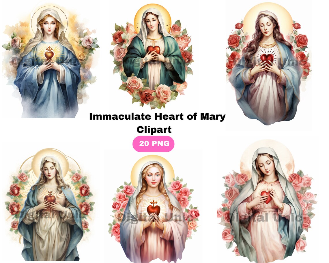 20 Immaculate Heart of Mary Clipart PNG, Virgin Mary Png, High Quality ...
