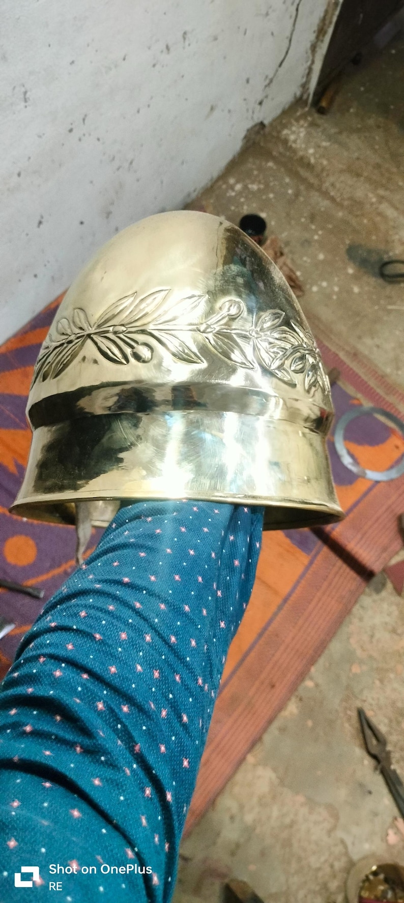 Brass Pilos Helmet – Embossed Greek & Roman Celtic Design - Etsy