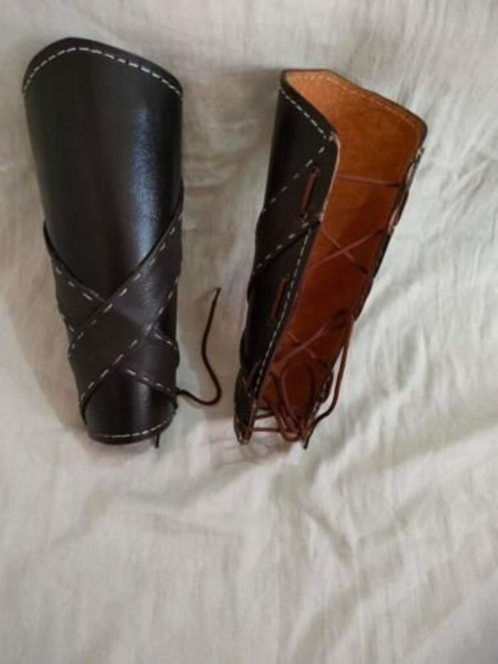 Viking Leather Leg Guard,leg Protection,cosplay Larp Leg Guard Arm ...
