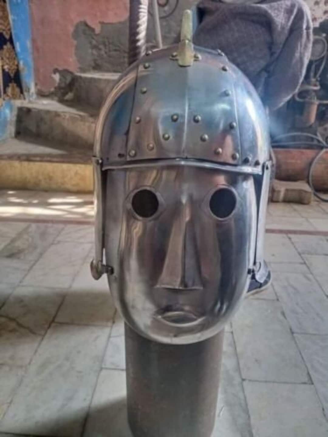 Byzantine Snail Helmet With Mask,2 Mm Mild Steel, Battle Ready Helmet ...