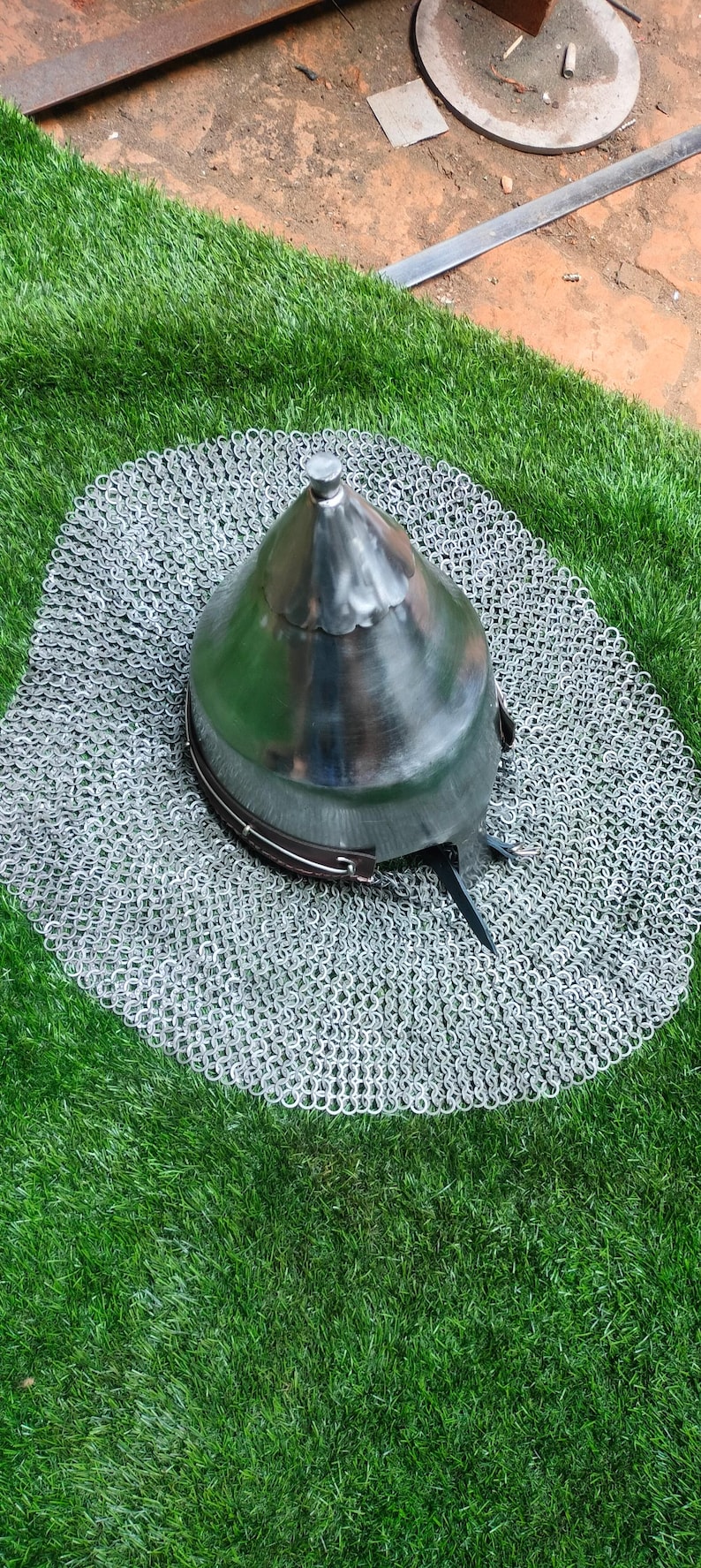 Rus Conical Combat Helmet With Chainmail Aventail – Medieval Viking ...