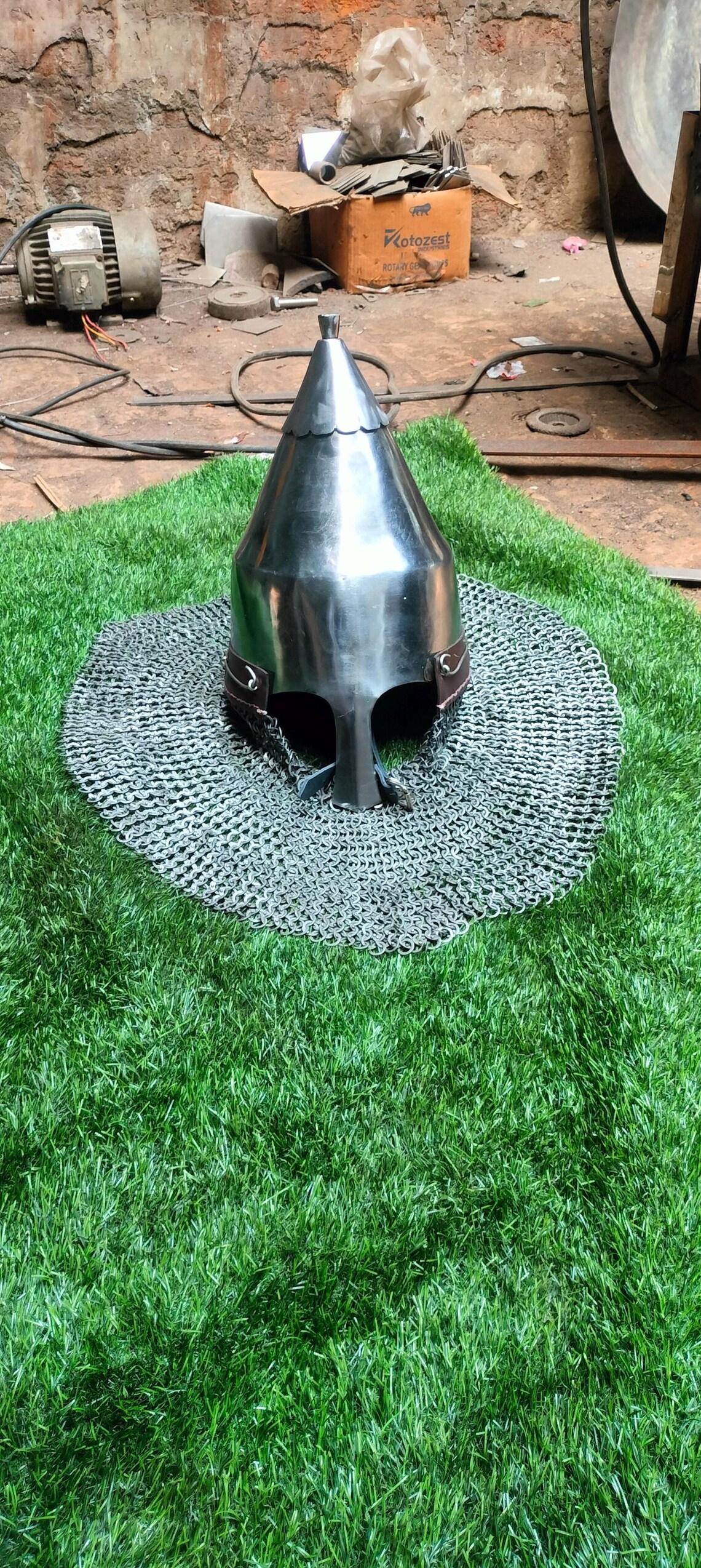 Rus Conical Combat Helmet With Chainmail Aventail – Medieval Viking ...