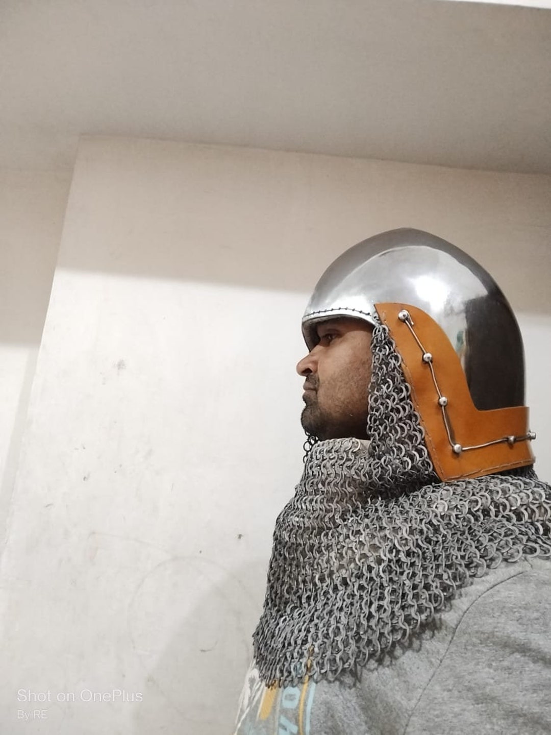 Open Bacinet Helmet,combat Helmet,medieval Combat Helmet,2mm Mild Steel Helmet,with Chainmail - Etsy