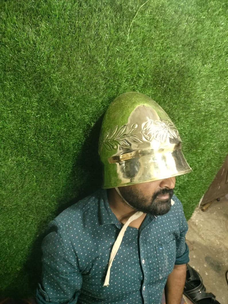 Brass Pilos Helmet – Embossed Greek & Roman Celtic Design - Etsy