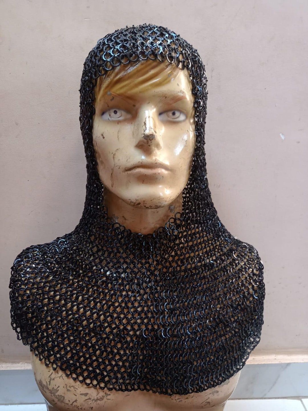 8mm Medieval Viking Chainmail Hood | Riveted Chainmail Armor 9mm | Flat ...