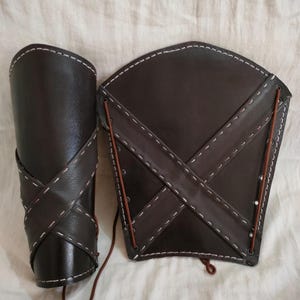 Viking Leather Leg Guard,leg Protection,cosplay Larp Leg Guard Arm ...