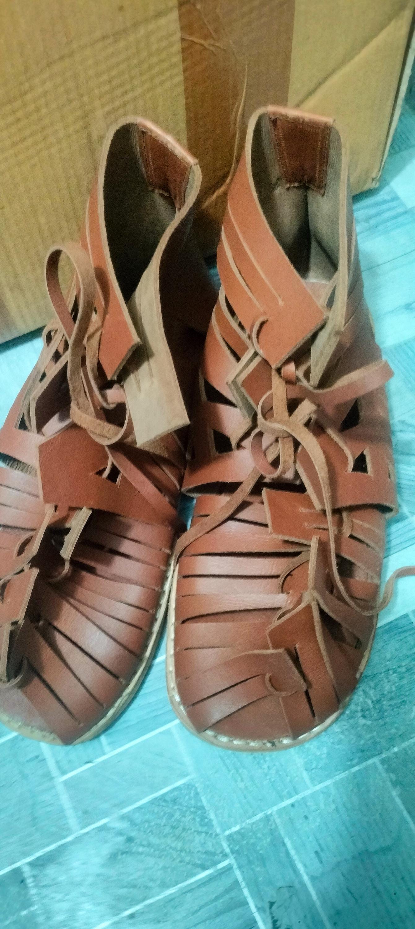Roman Caligae Sandals With Hobnails | Handmade Leather Roman Soldier ...