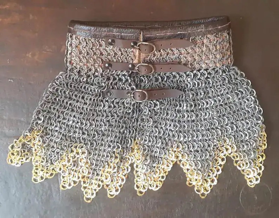 Viking Chainmail Collar, Zig Zig Bottom Two Brass Row Bottom - Bishops ...