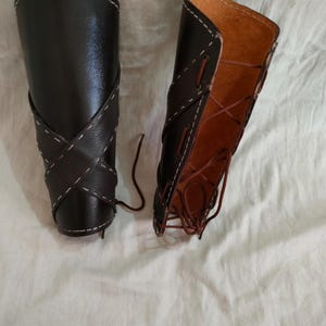 Viking Leather Leg Guard,leg Protection,cosplay Larp Leg Guard Arm ...