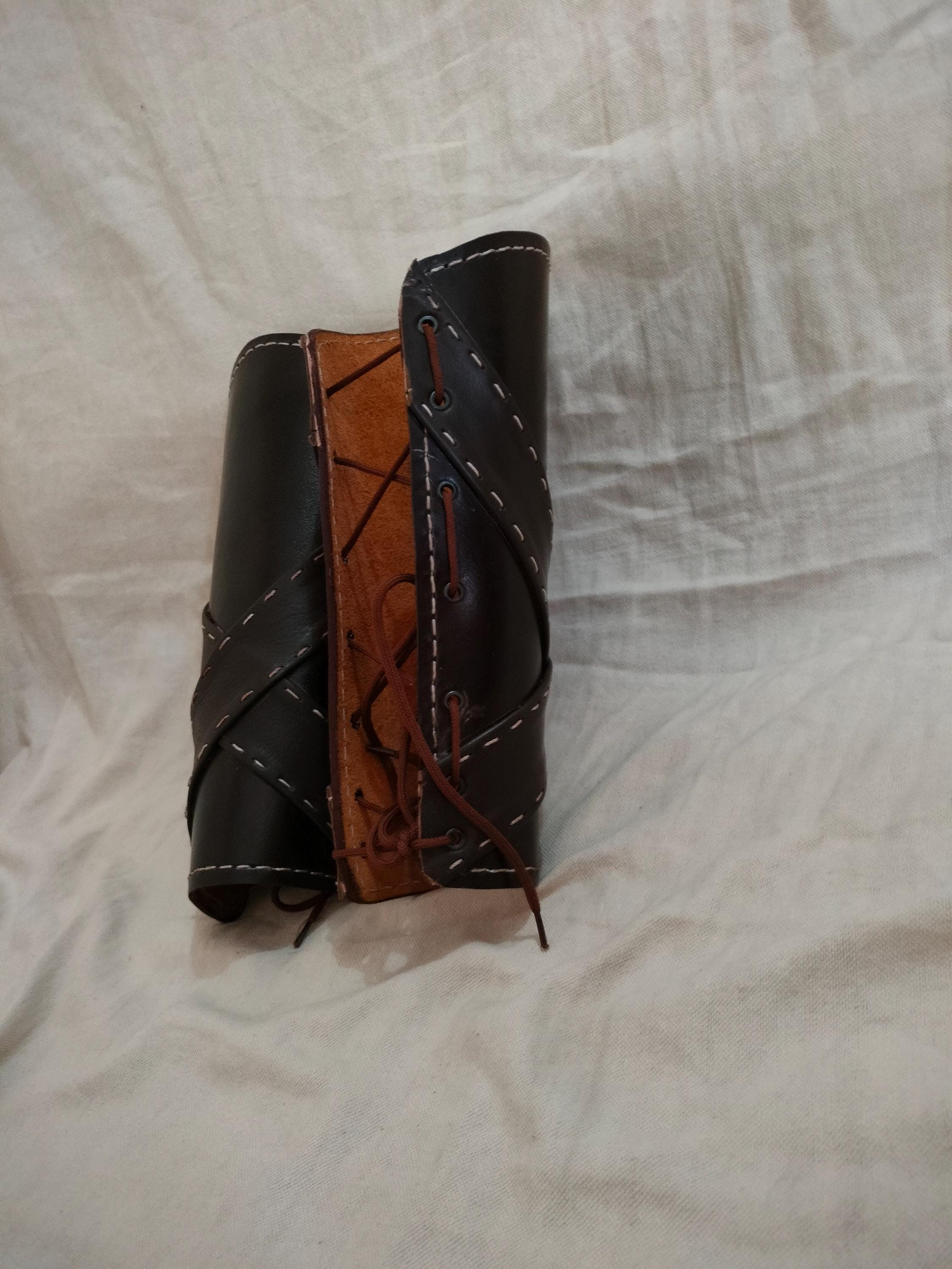 Viking Leather Leg Guard,leg Protection,cosplay Larp Leg Guard Arm ...