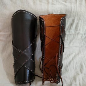 Viking Leather Leg Guard,leg Protection,cosplay Larp Leg Guard Arm ...