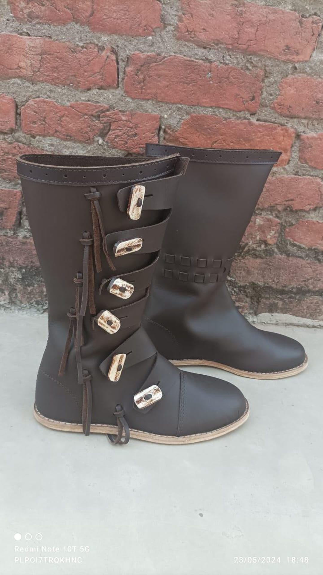 Medieval Viking Toggle Boots With Bone-style Fasteners for LARP ...