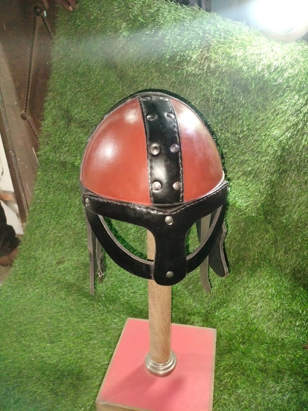 Viking Leather Helmet,medieval Larp Helmet,cosplay Helmet,movie Helmet ...