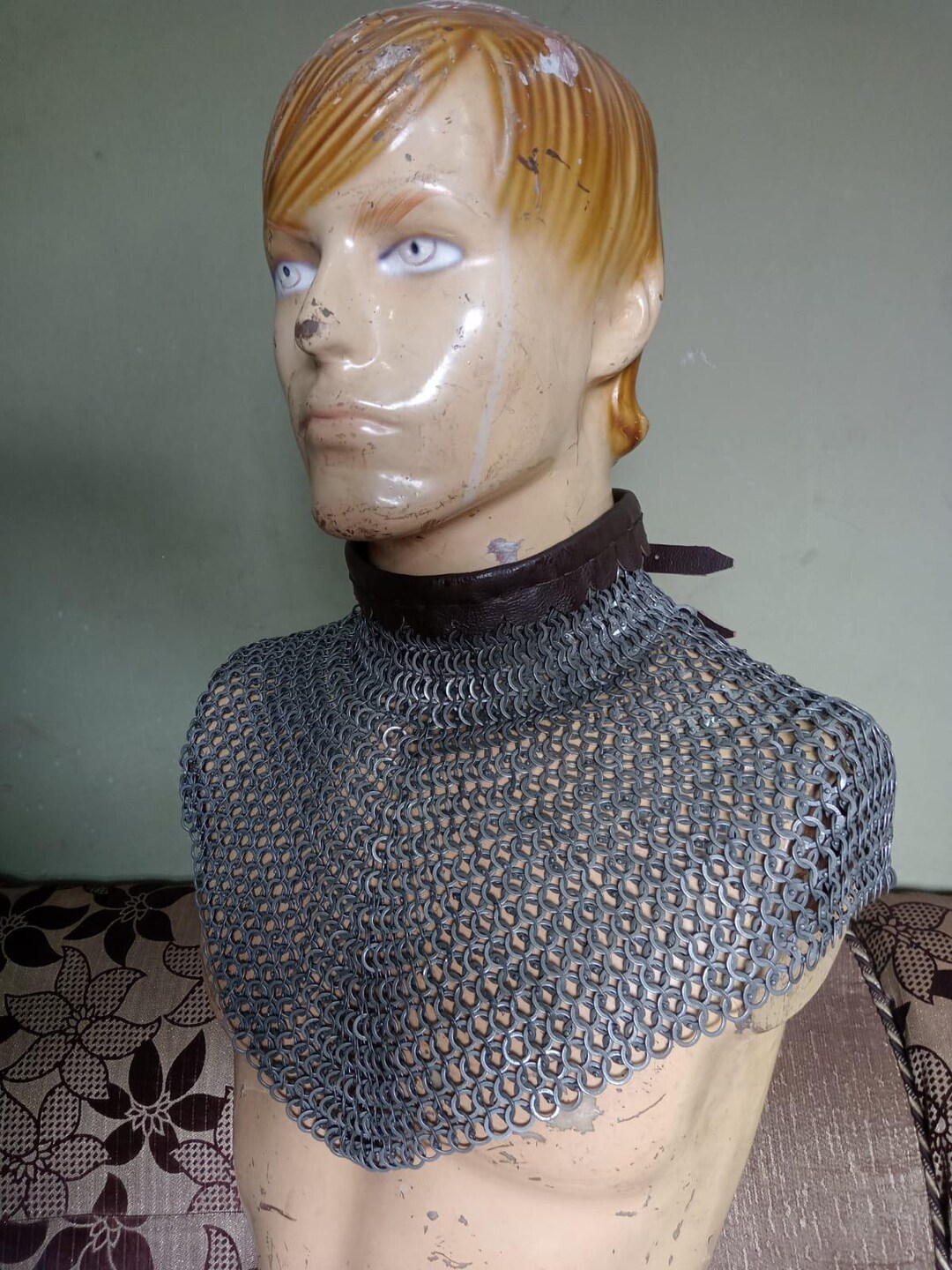 Handmade Chainmail Gorget,viking Chainmail a Entail,9mm Viking Bishop's ...
