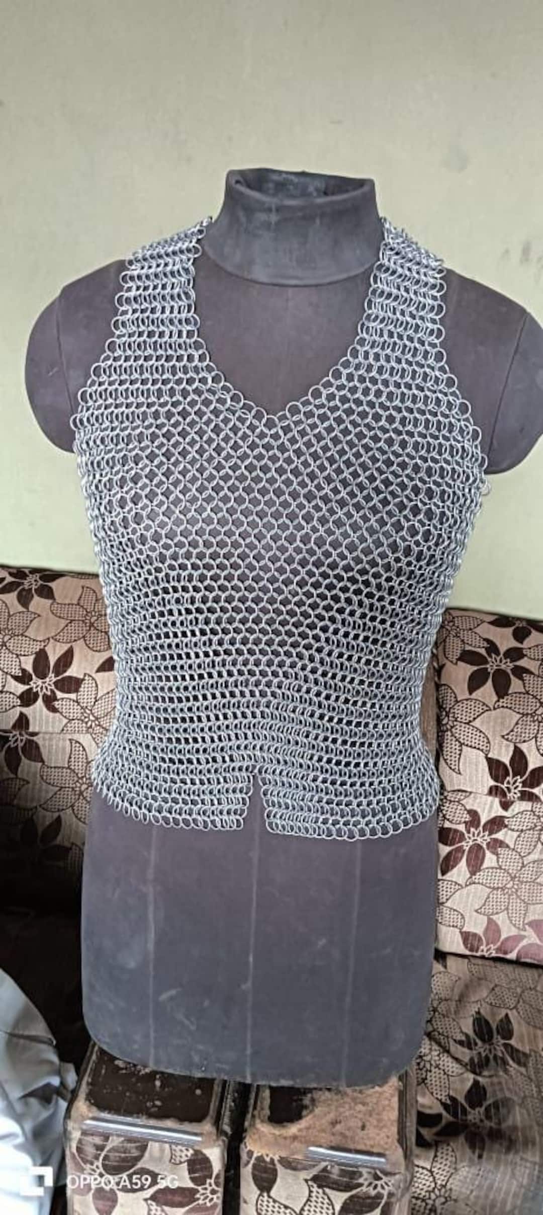 Aluminium Butted Chainmail Top White Colour, Cosplay Aluminium Butted ...