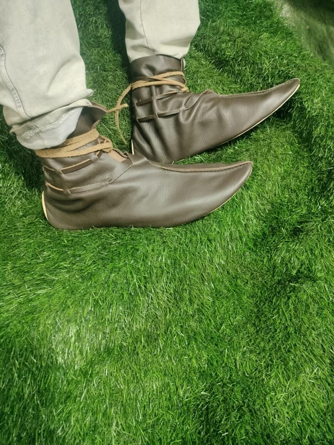 Handmade Medieval Viking Turn Shoes – Hedeby Style One-piece Leather ...