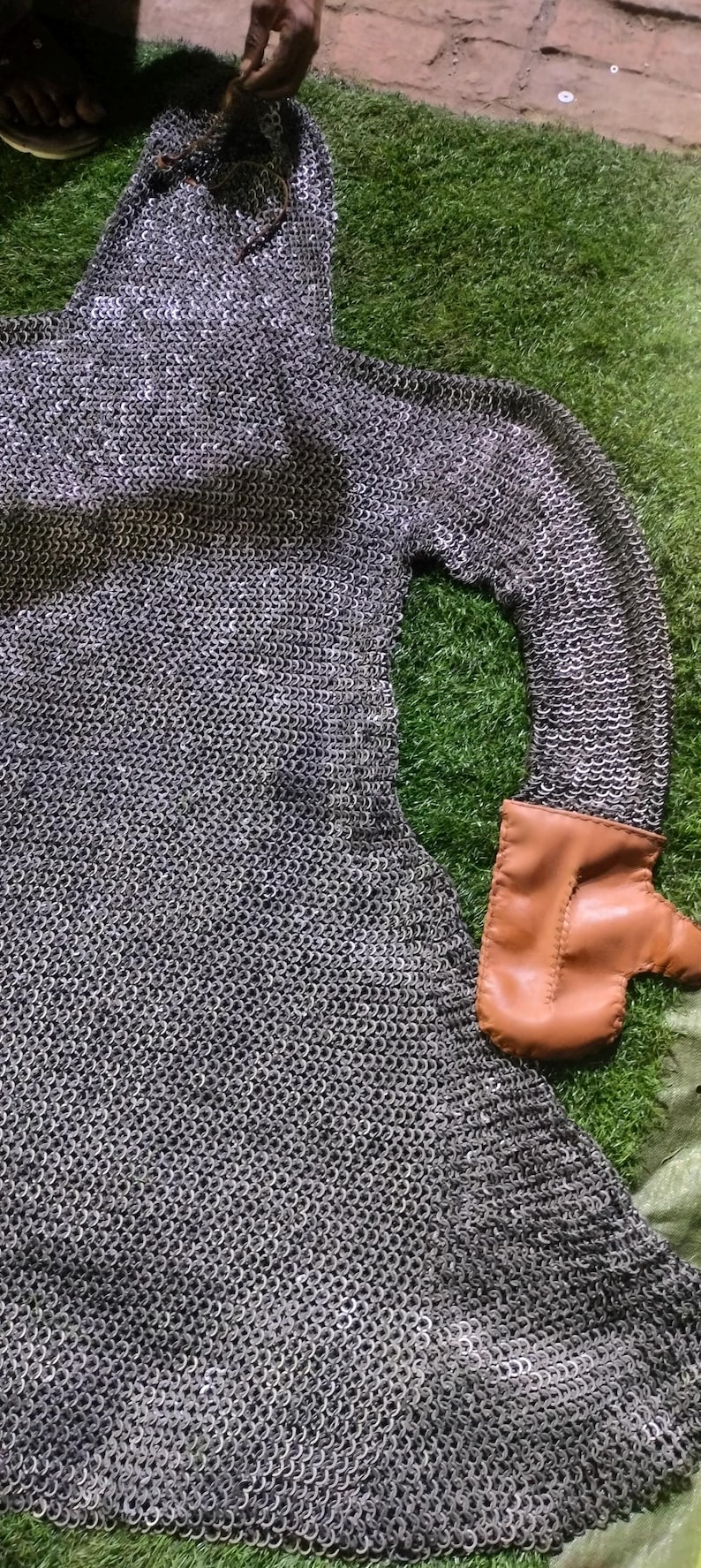 Chainmail Hauberk Huscarl Set | With Integrated Mittens & Coif | Viking ...