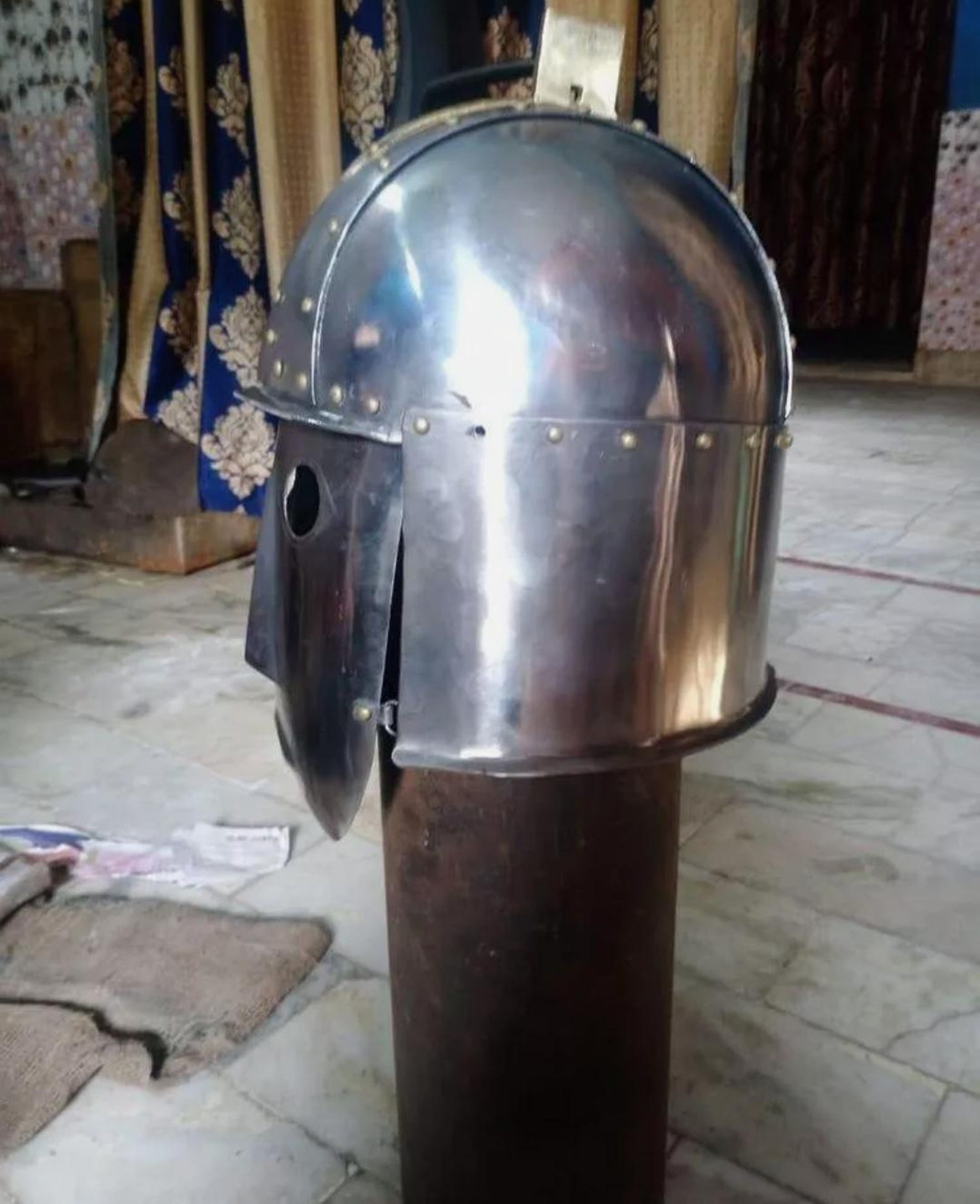 Byzantine Snail Helmet With Mask,2 Mm Mild Steel, Battle Ready Helmet ...