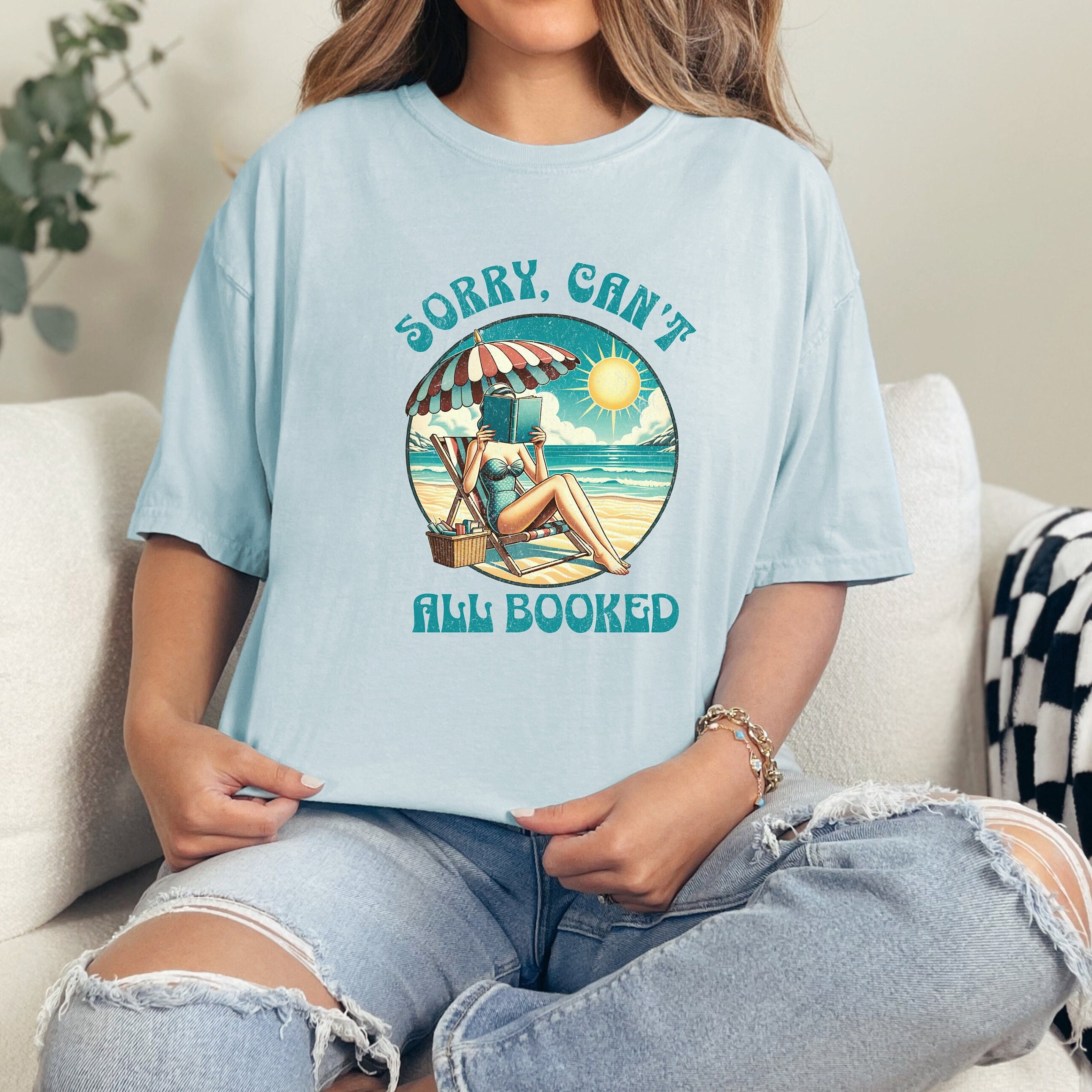 Beachside Book Babe Reading Shirt Comfort Colors® Beach Tshirt Reading ...