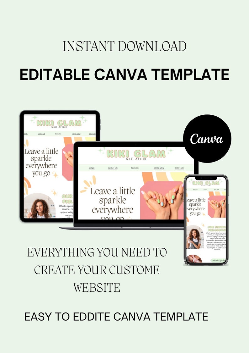 Canva Website Template With 3 Free Logos, Website Templates, Done for ...