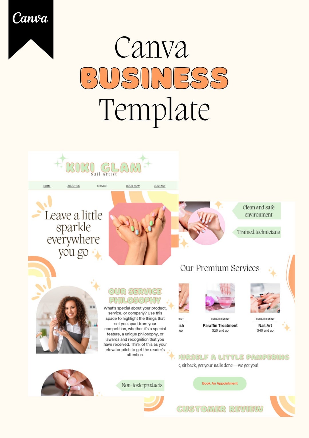 Canva Website Template With 3 Free Logos, Website Templates, Done for ...