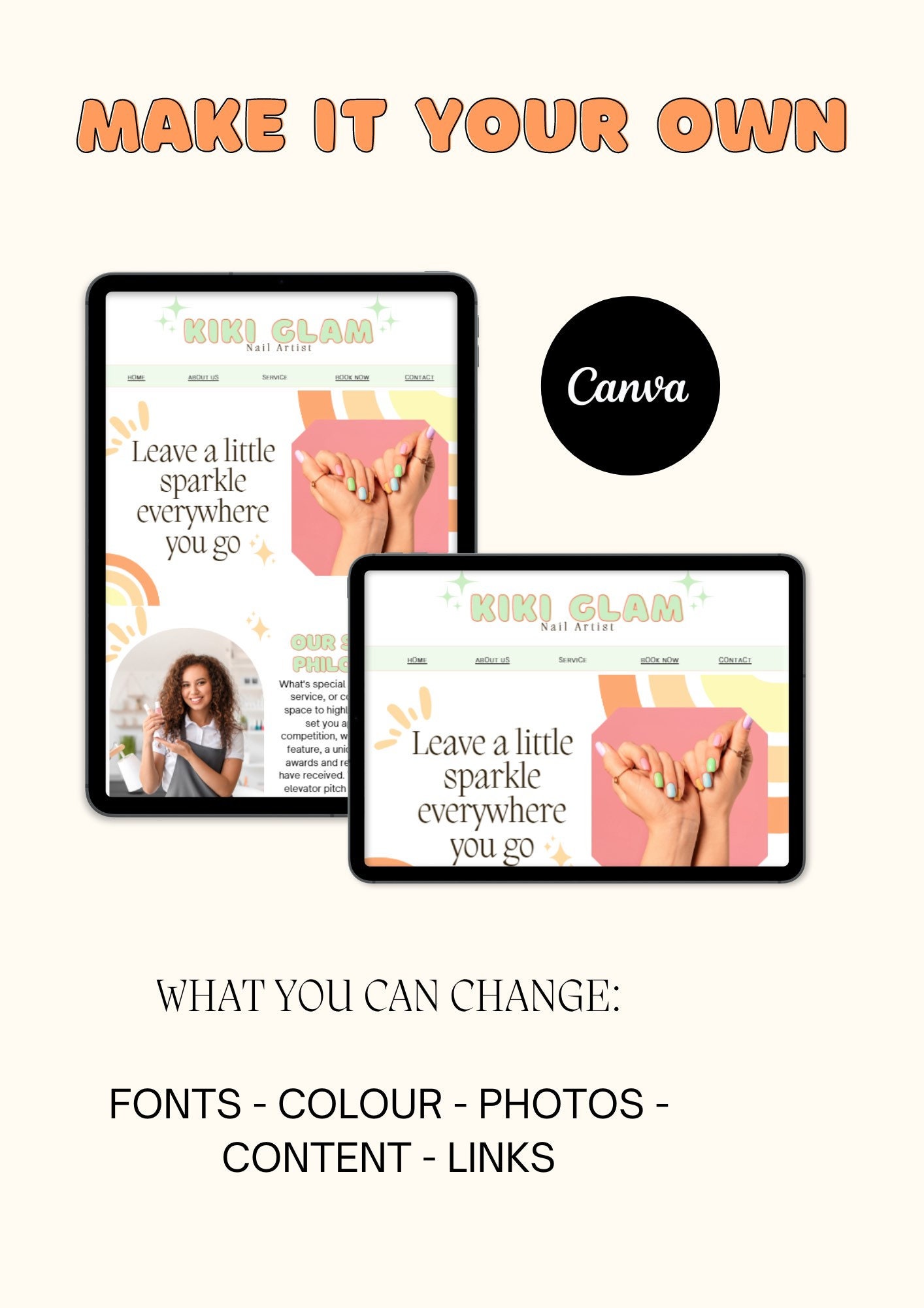 Canva Website Template With 3 Free Logos, Website Templates, Done for ...